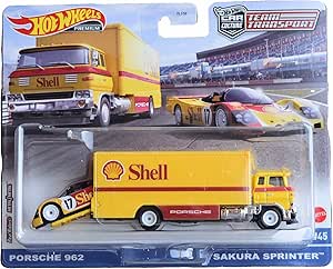 Amazon.com: Hot Wheels Porsche 962 Sakura Sprinter, Team Transport ...