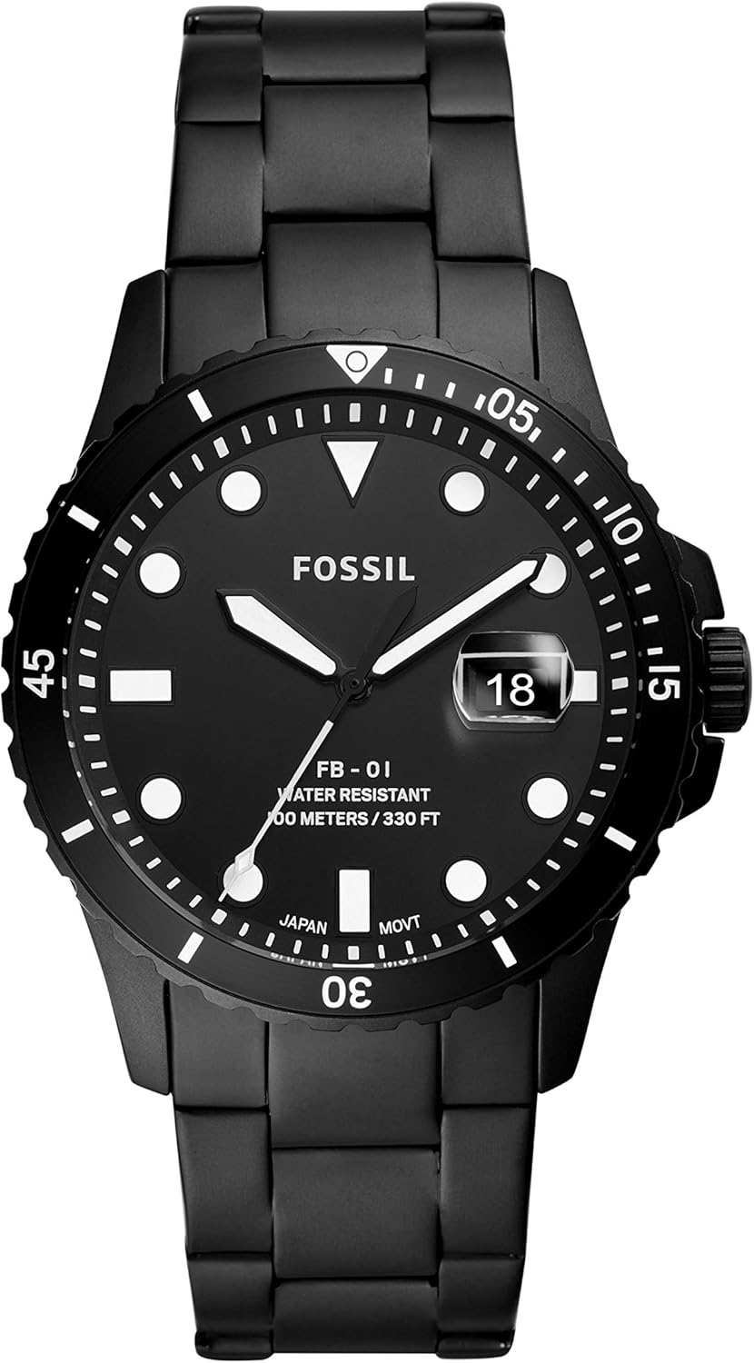Fossil Men's FB-01 Quartz Watch with Stainless Steel Strap, Black, 22 (Model: FS5659): Amazon ...