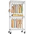 Amazon.com: FUTASSI P3 Mini Rolling Clothes Rack, Clothing Racks for ...