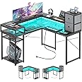 Amazon.com: armocity L Shaped Desk with Drawers, Reversible Corner ...