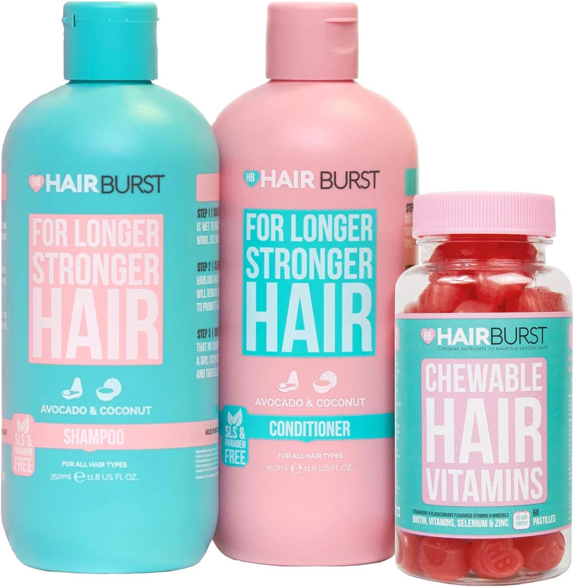 HAIR BURST Biotin Gummies and Shampoo & Conditioner Set for Hair Growth ...