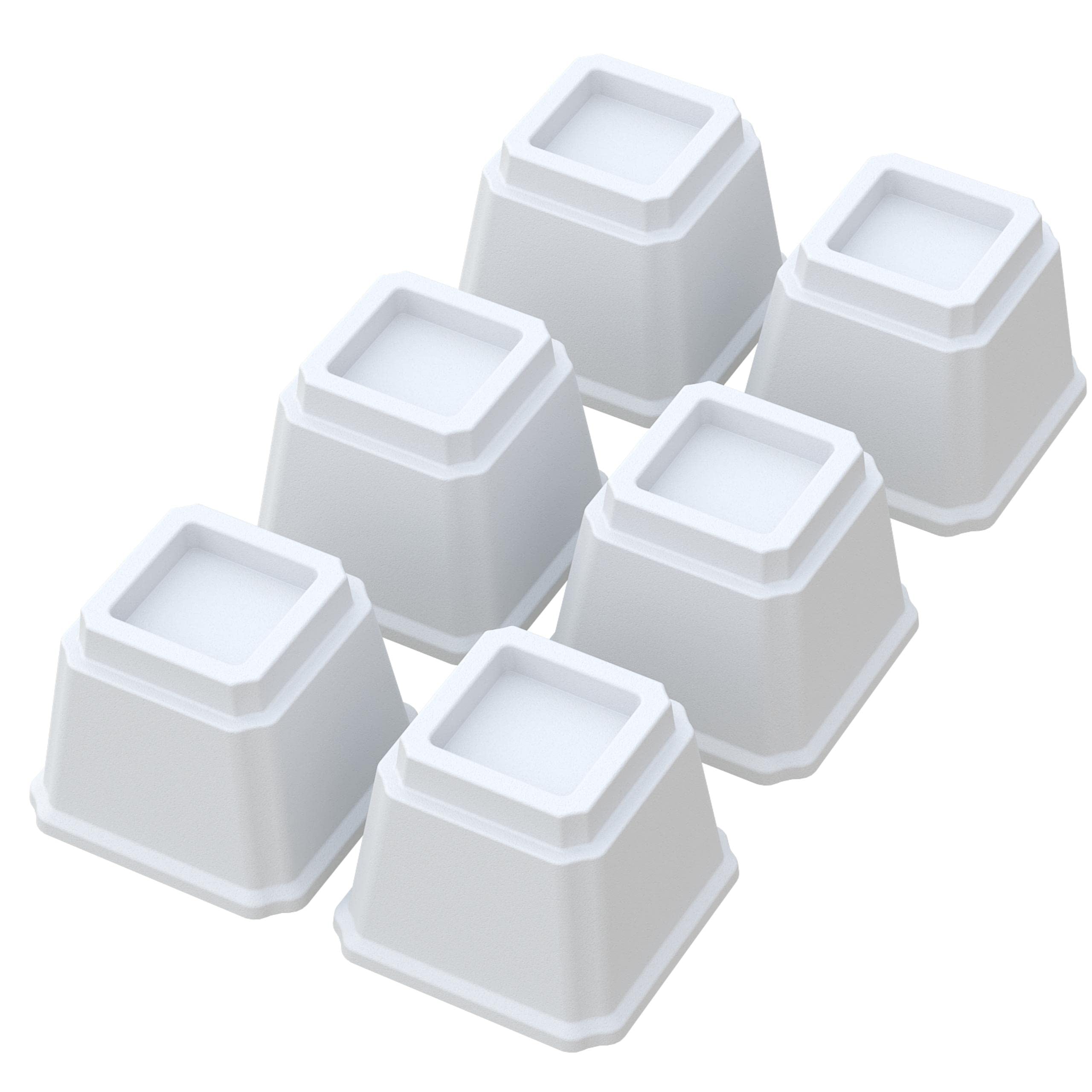 Whynonap Bed Risers 4 Inch Heavy Duty Bed Elevators, Set of 6 Lifts Up ...