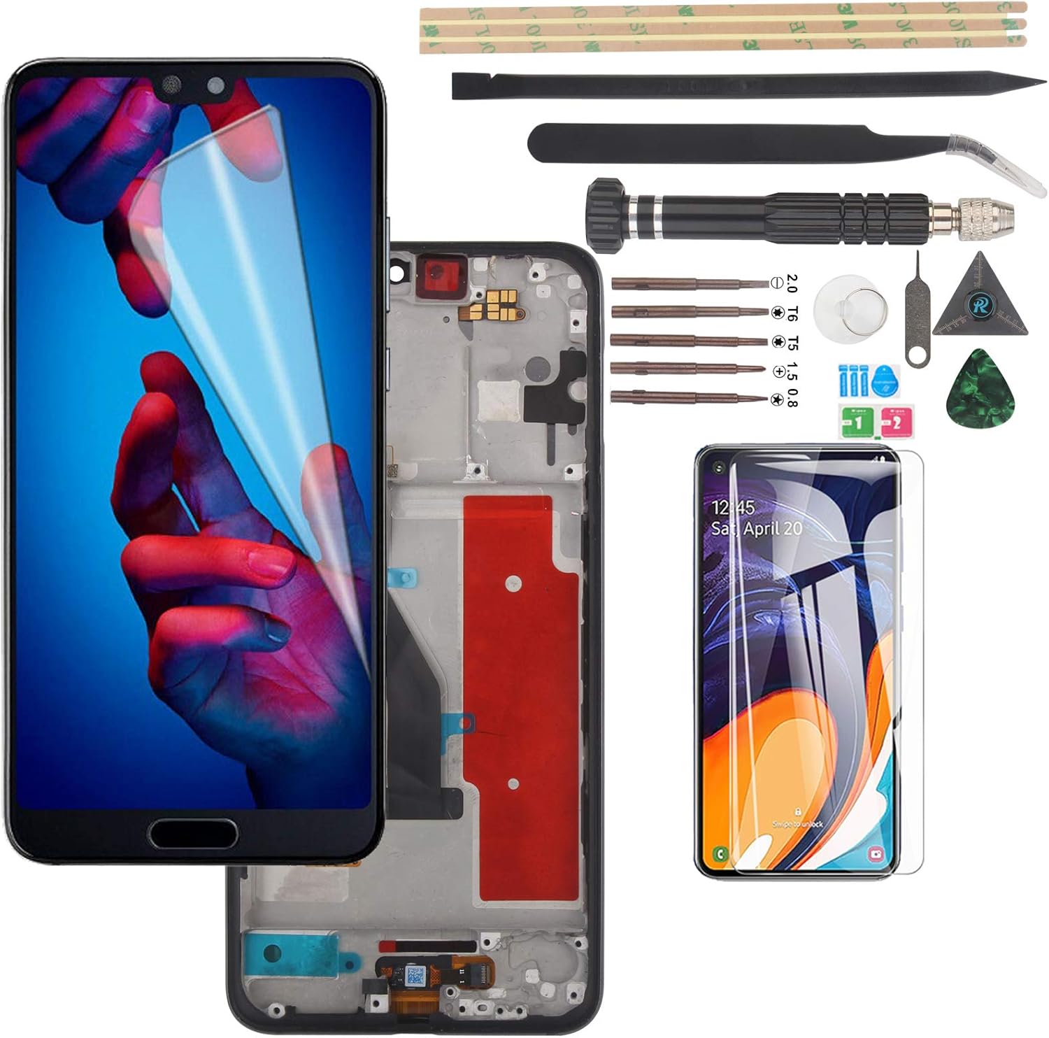 YWL OU For Huawei P20 Pro LCD With Fingerprint Flex Cable Screen Replacement For CLT L09 CLT 