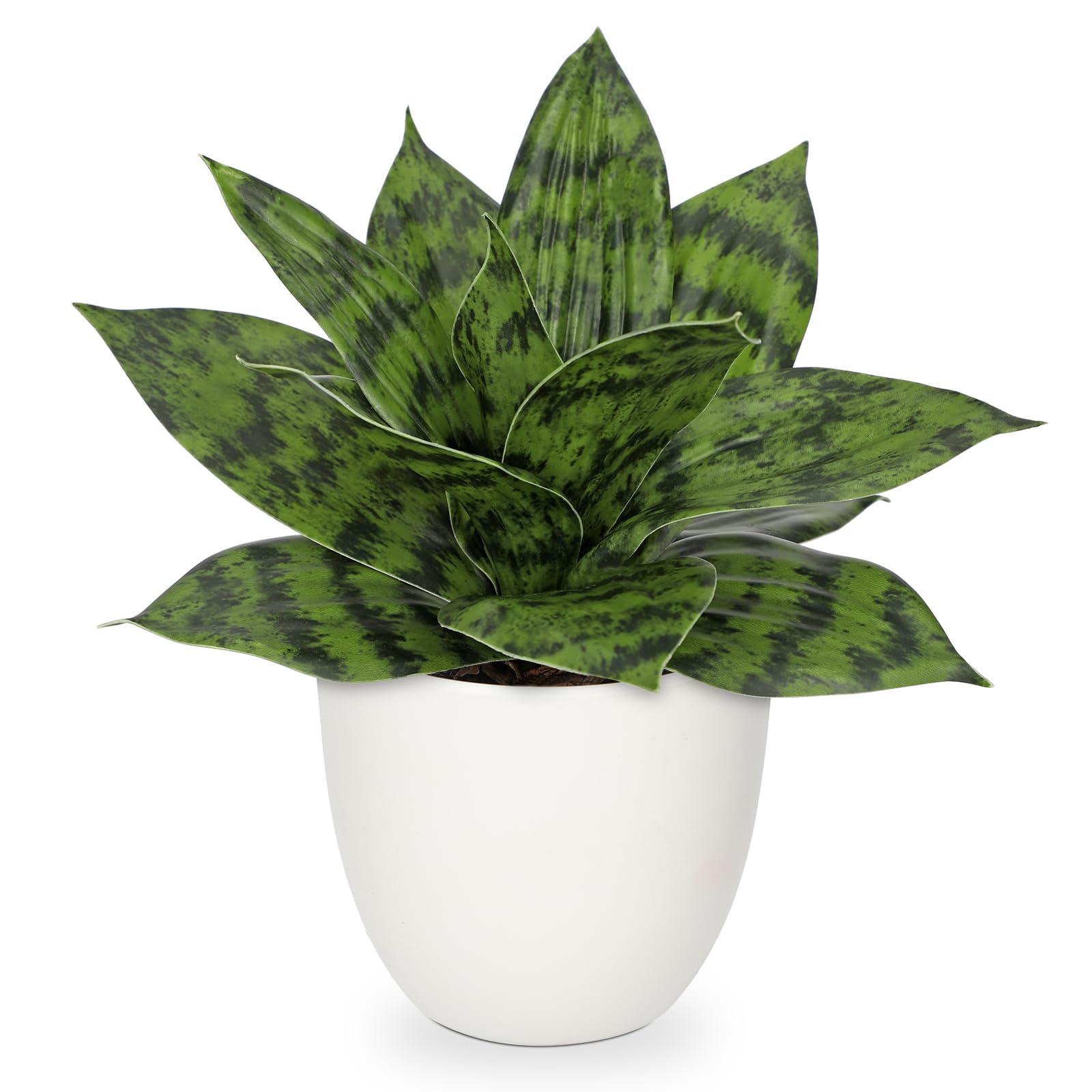 Hollyone Artificial Snake Plants 9" Faux Agave Succulent Plant Potted ...