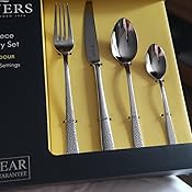 Viners 24 Piece Stainless Steel Cutlery Set. Viners Splendour Hammered ...