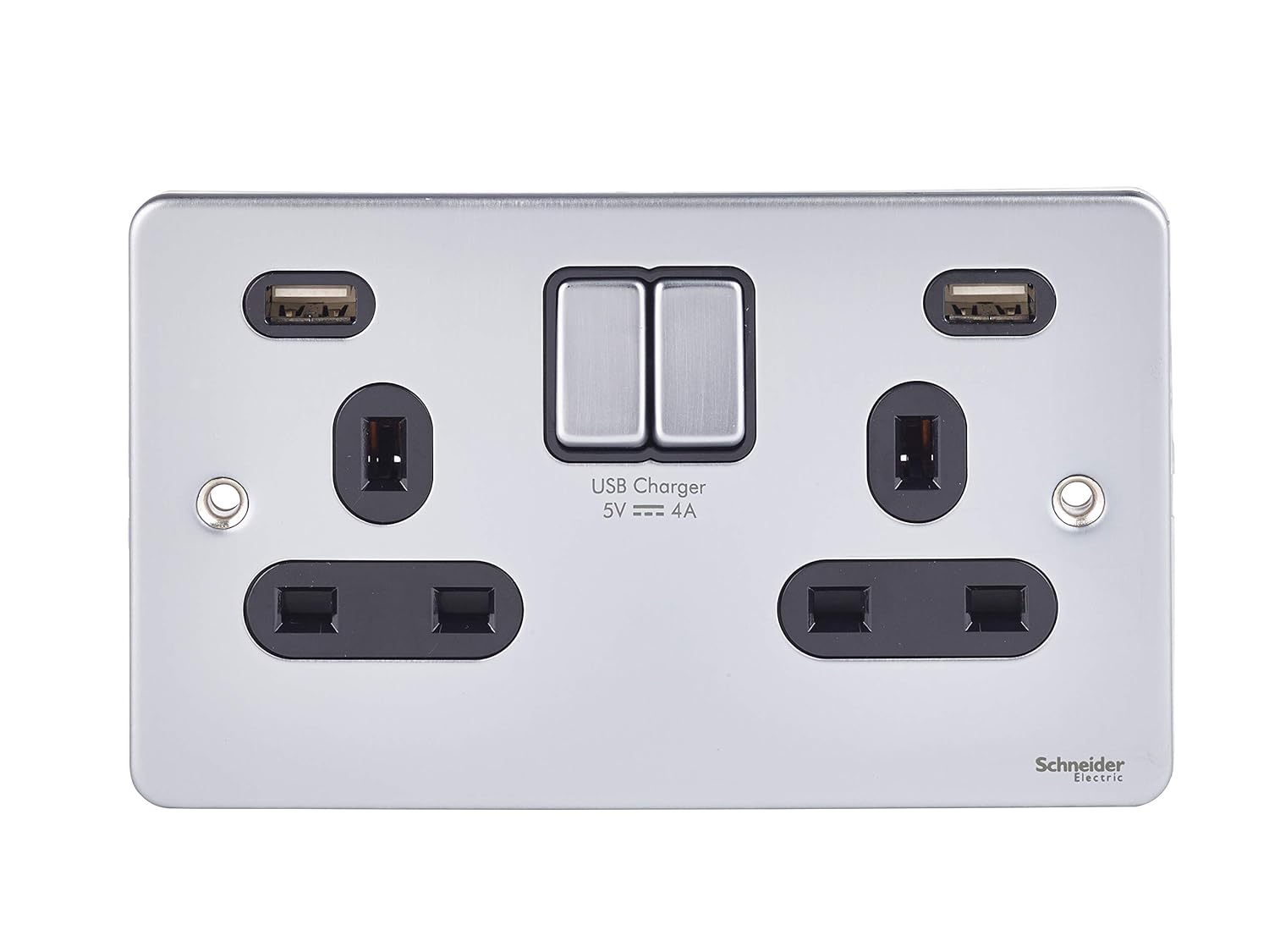 Schneider Electric Ultimate Low Profile – Switched Double Power Socket ...