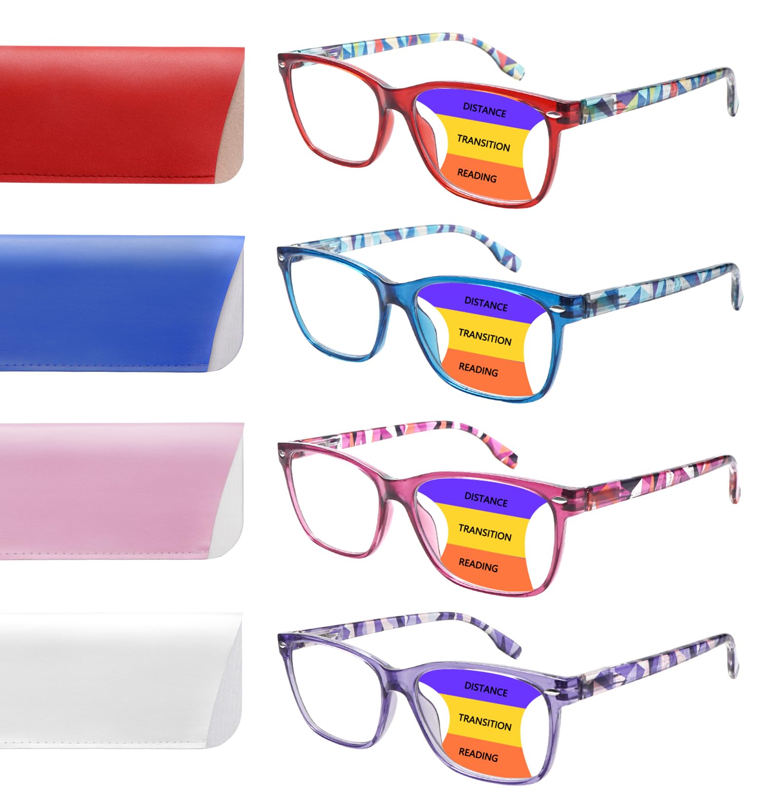 CLASAGA Progressive Multifocus Reading Glasses for Women, Pattern Print ...