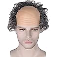 Amazon.com: HUNIGIR Gray Bald Wig Short Curly Old Man Wig Balding Mad ...
