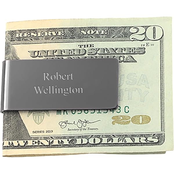 Custom Money Clip Personalized Gunmetal Money Clip - Engraved Stepped ...