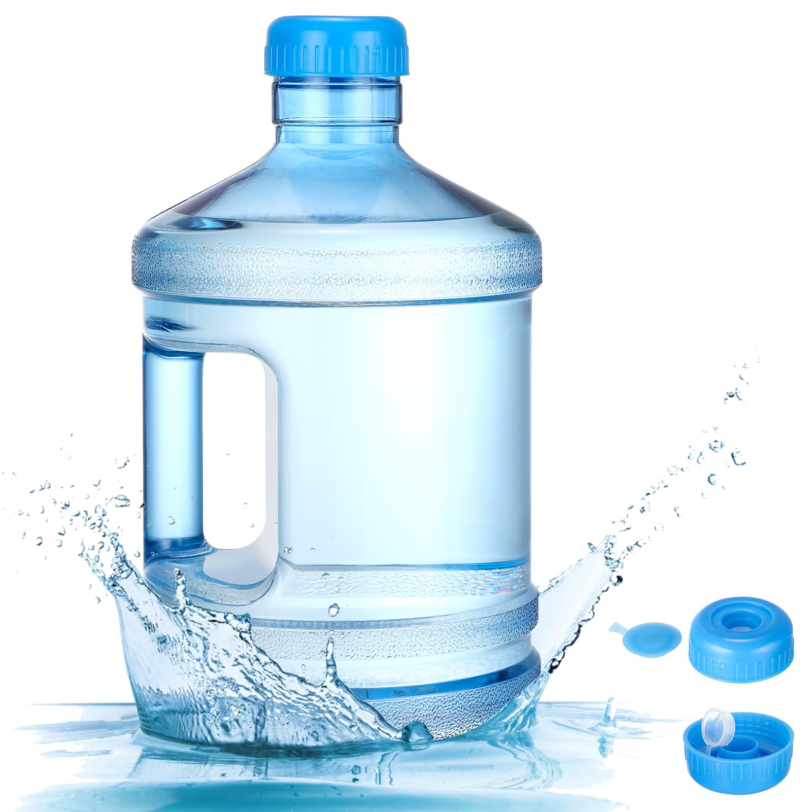 Hoolerry 2 Pieces Water Bottle Water Jug 1 Gallon Round Plastic Water ...