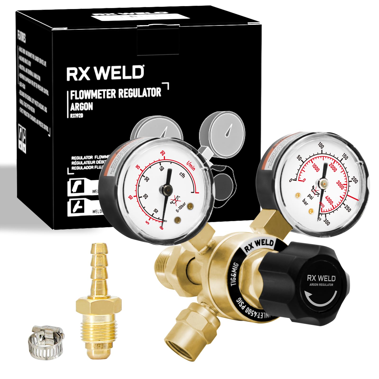 RX WELD Argon/CO2 Regulators Gauges Gas Welding, Regulator for MIG and ...