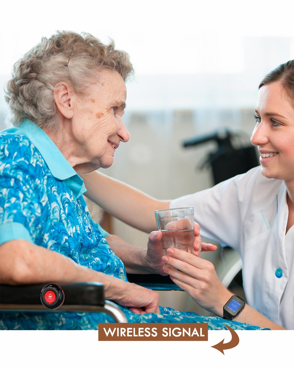 Mua CallToU Wireless Caregiver Pager Smart Call Button Vibration System 500+ ft Nurse Call Bell ...