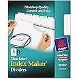 Amazon.com : Avery 11416 Clear Label Index Maker Dividers, 8.5 x 11 ...