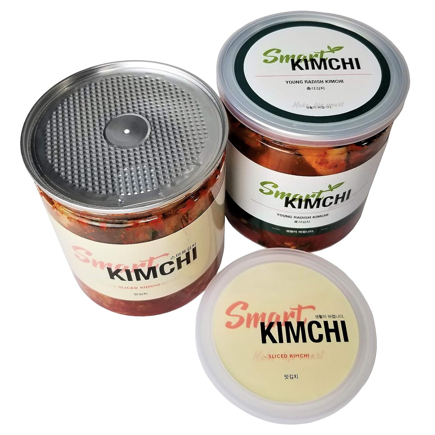Amazon.com : SMART KIMCHI Authentic Korean Kimchi Set 4.25lbs. (17oz x ...