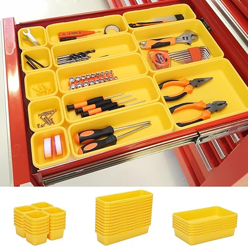 42 Pack Tool Box Organizer Tool Tray Dividers, Rolling Tool Chest Cart ...