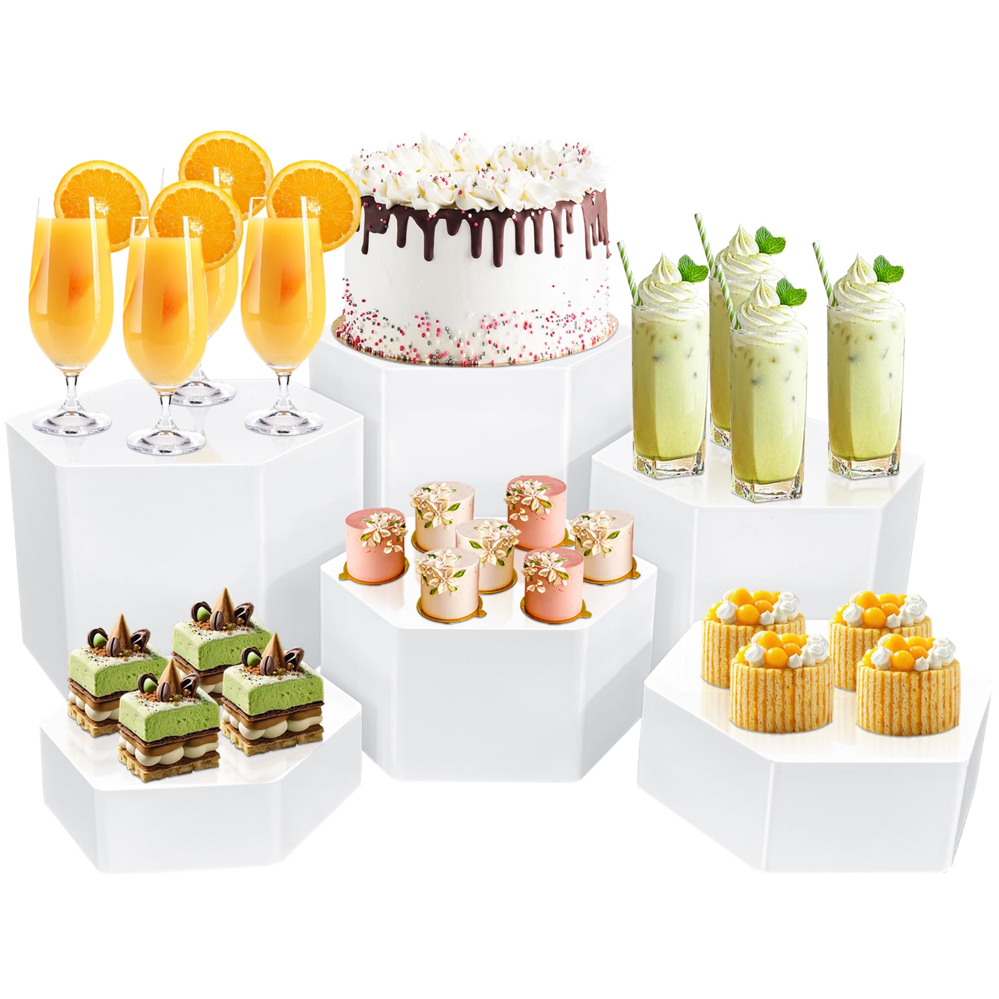 koretech 6Pcs Buffet Risers, Food Risers for Buffet, Acrylic Boxes for ...