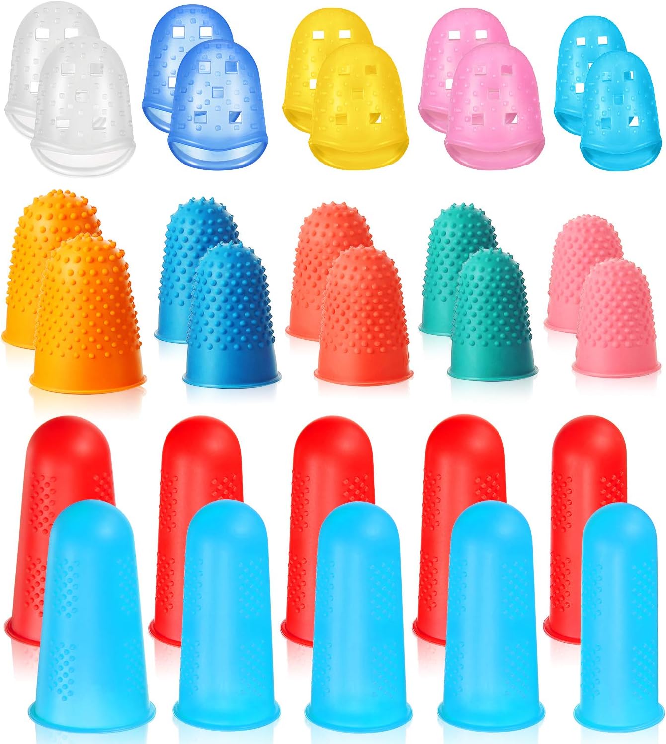 30 Pieces Rubber Fingers Tip Finger Pad Grip Reusable Finger Cover ...