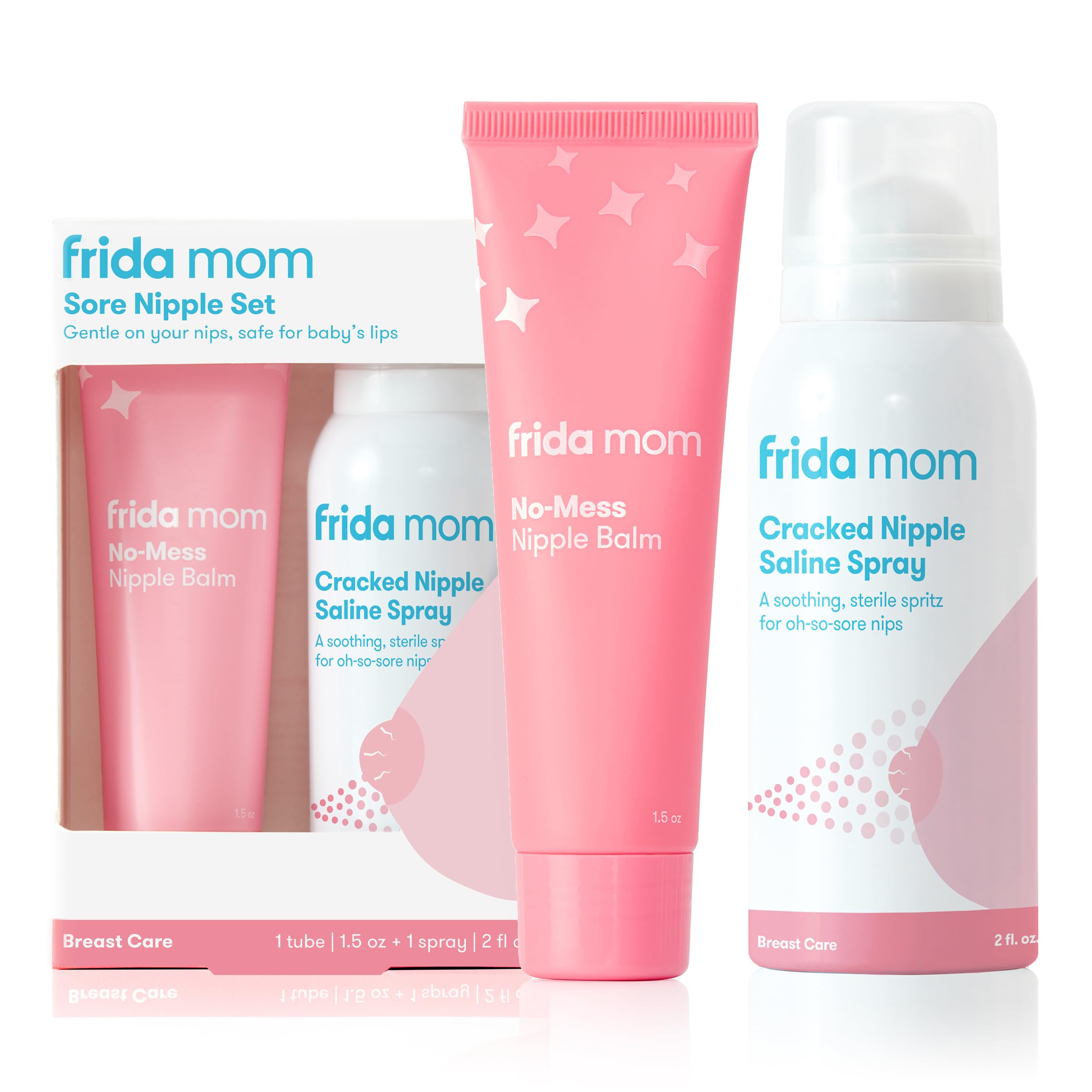 Mua Frida Mom Sore Nipple Set | Cracked Nipple Saline Spray, No-Mess ...