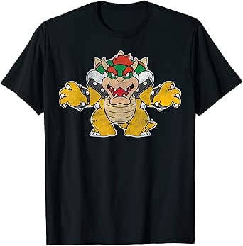 Amazon.com: Nintendo Super Mario Bowser Coming For You Graphic T-Shirt ...