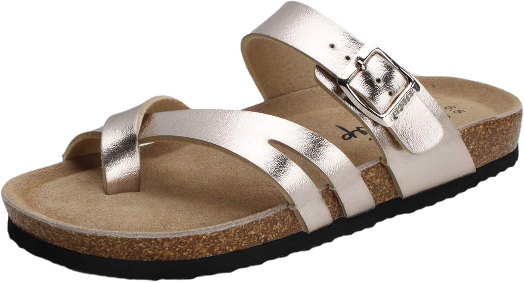 PepStep Slip on Sandals for Women or Ladies with Soft Cork Footbed and ...