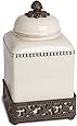 Amazon.com: GG Collection Small Cream Ceramic Canister with Metal Base ...