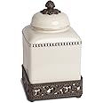 Amazon.com - GG Collection Small Cream Ceramic Canister with Metal Base ...