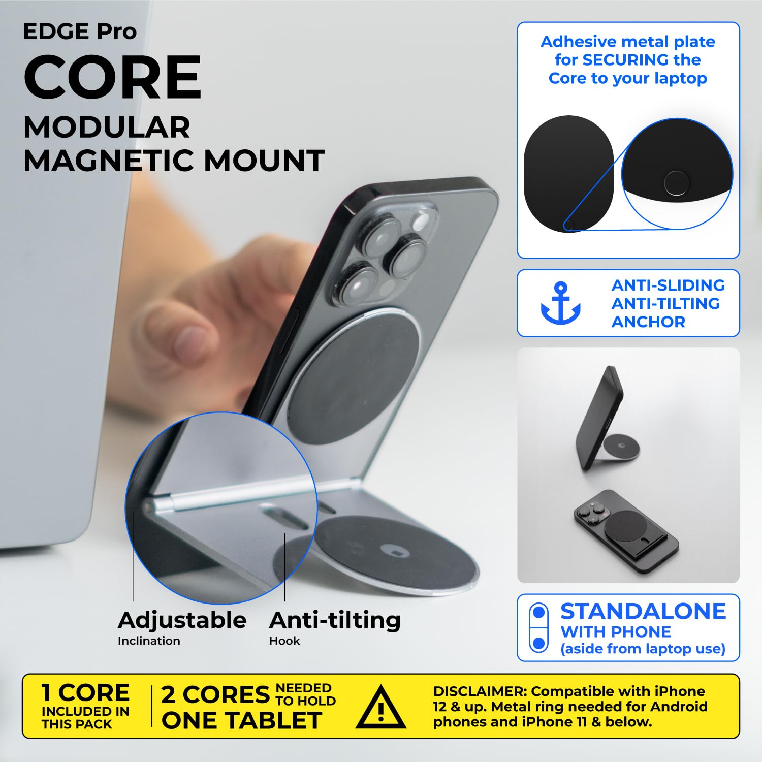 Mua Edge Pro Core - Magnetic Mount Phone Holder Stand for Computers and ...