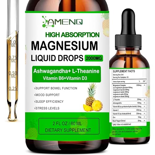 Liquid Magnesium Supplement, Organic 5-in-1 Magnesium Complex Drops 丨 ...