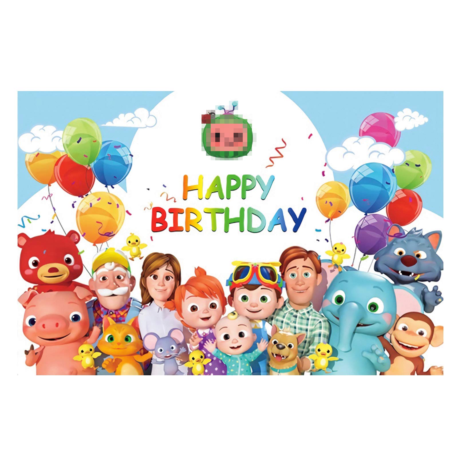 Buy Cartoon Coco-melon Birthday Party Supplies Coco-melon Backdrop for ...