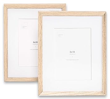 Set of 2, (8x10 in | 20x25 cm) Natural Solid Oak Wood Picture Frame ...