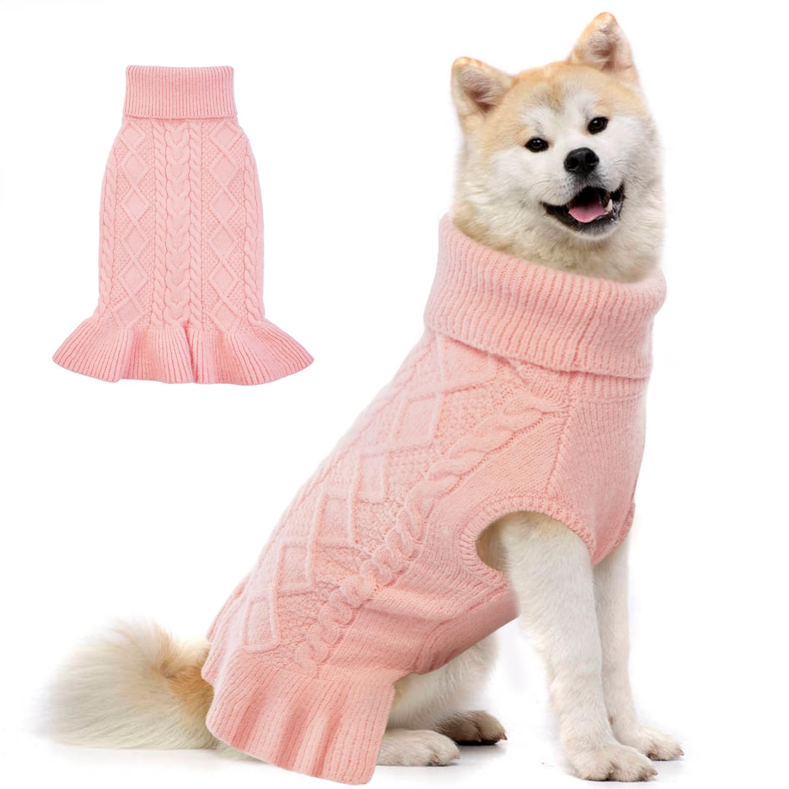 Lelepet Dog Sweater, Large Dog Sweaters, Pullover Dog Knitwear Cable ...