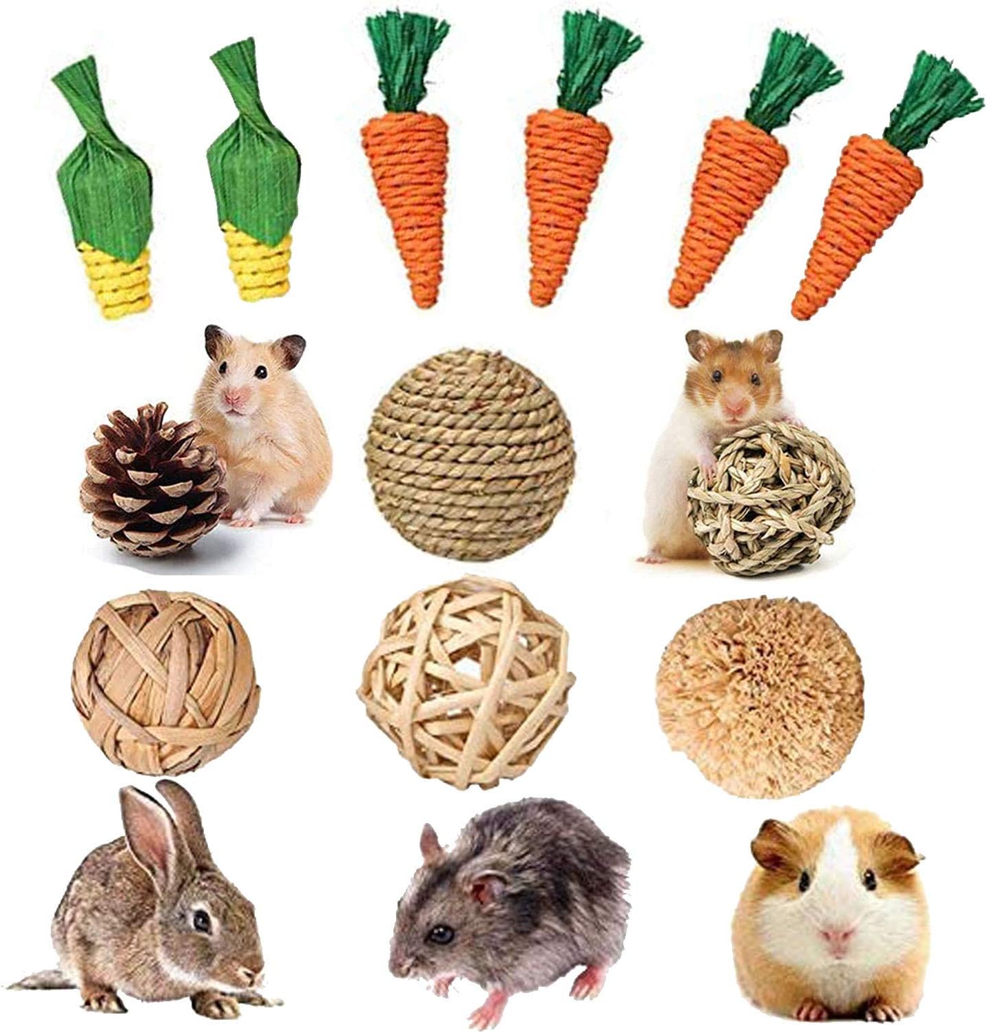 CJWDZ 12 Pcs Bunny Tooth Chew Toys, Rabbit Chew Toys,Hamster Chew Toys ...