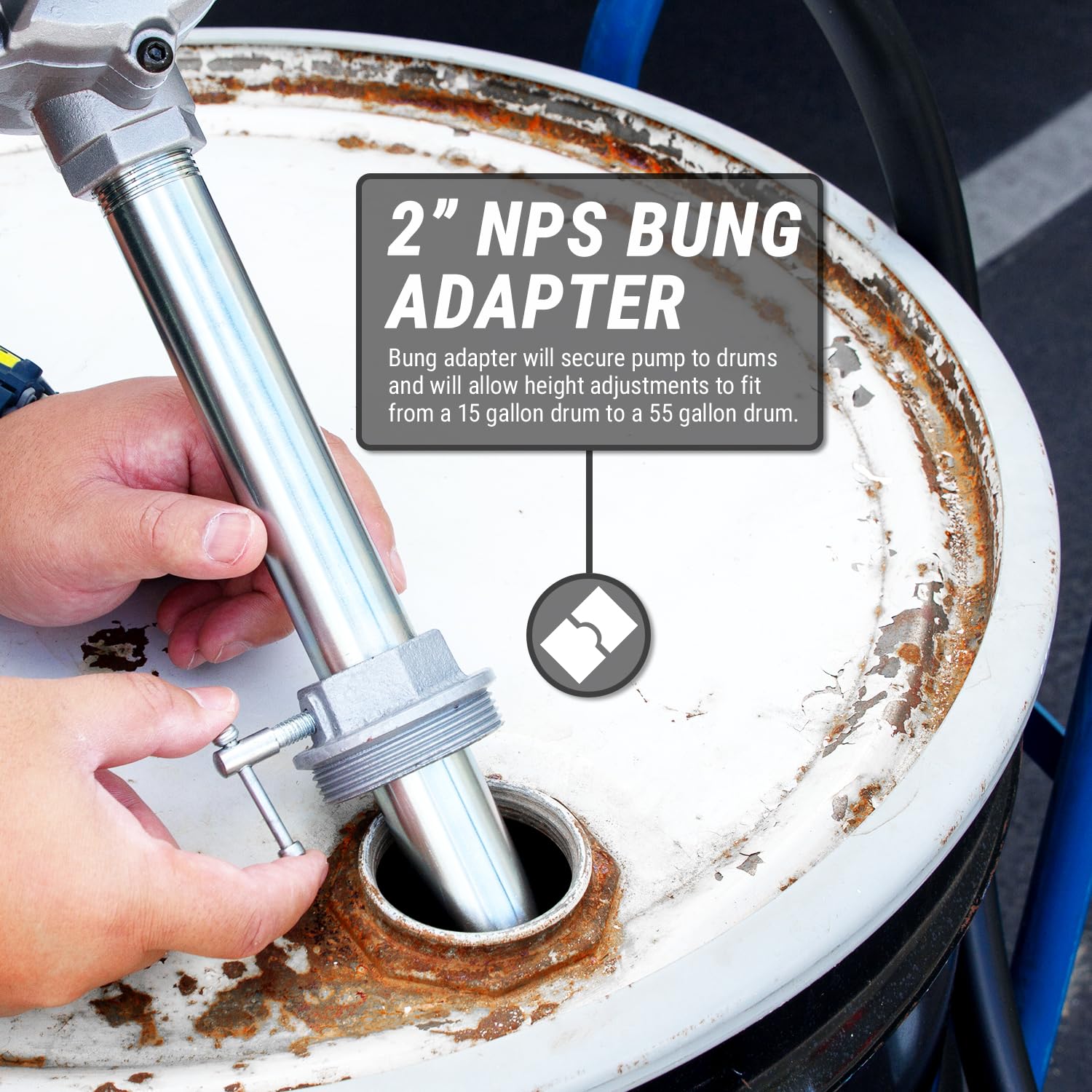 TERA PUMP Professional Aluminum 3:1 Rotary Booster Hand Operated Manual Drum Pump (Model ...