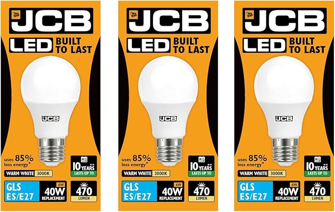 JCB LED GLS Bulbs (6w=40w 10w=60w 15w=100W) LAMP BC B22 ES E27 3000k ...