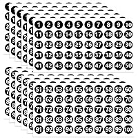 iSYFIX Black Consecutive Number Stickers – 1 to 50, 1-inch, 1 Set – Vinyl Self Adhesive Premium ...