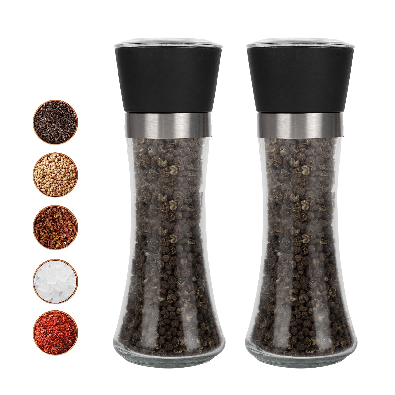 Original Salt and Pepper Grinder Set - Adjustable Sea Salt Grinder ...