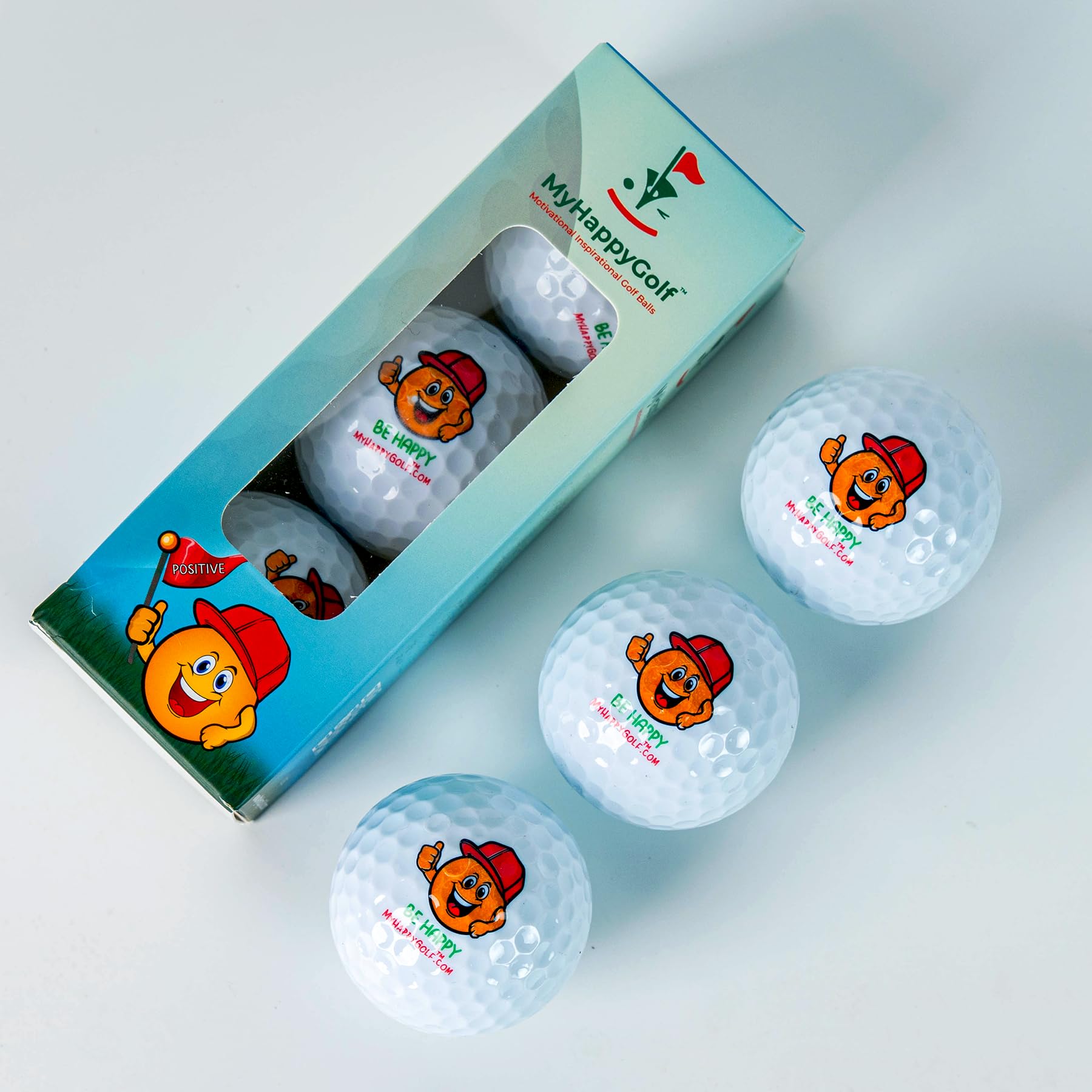 My Happy Golf - Golf Balls | 3 Pack Emoji Golf Gift Balls for Dad, Mom, Son, Daughter, Friends ...