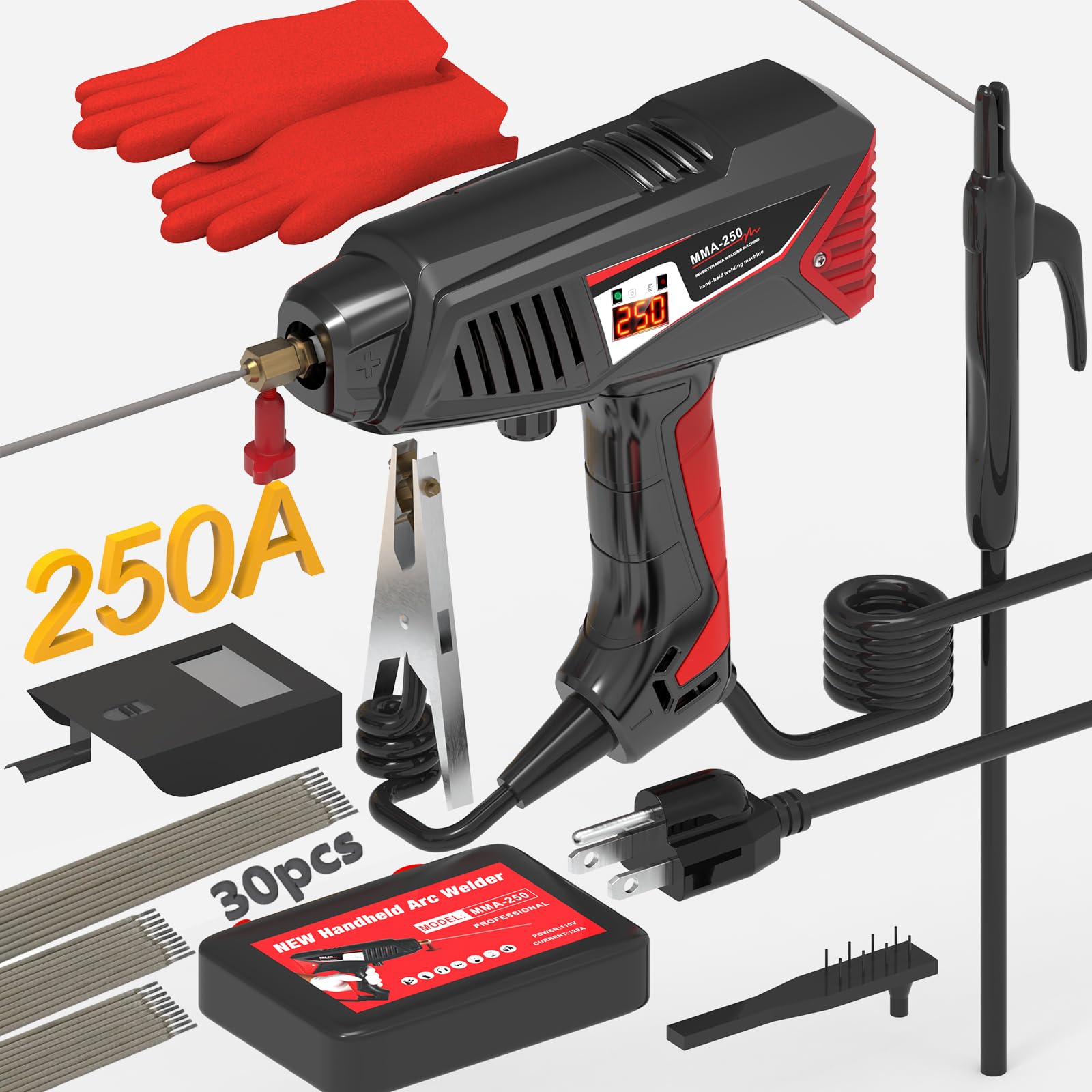 Runtoo Hand Held Welder Gun, Welder Machine 110V 20-250A Adjust with ...