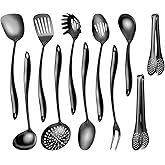 Amazon.com: 304 Stainlss Steel Matte Kitchen Utensils Set, 11 Pcs Long ...