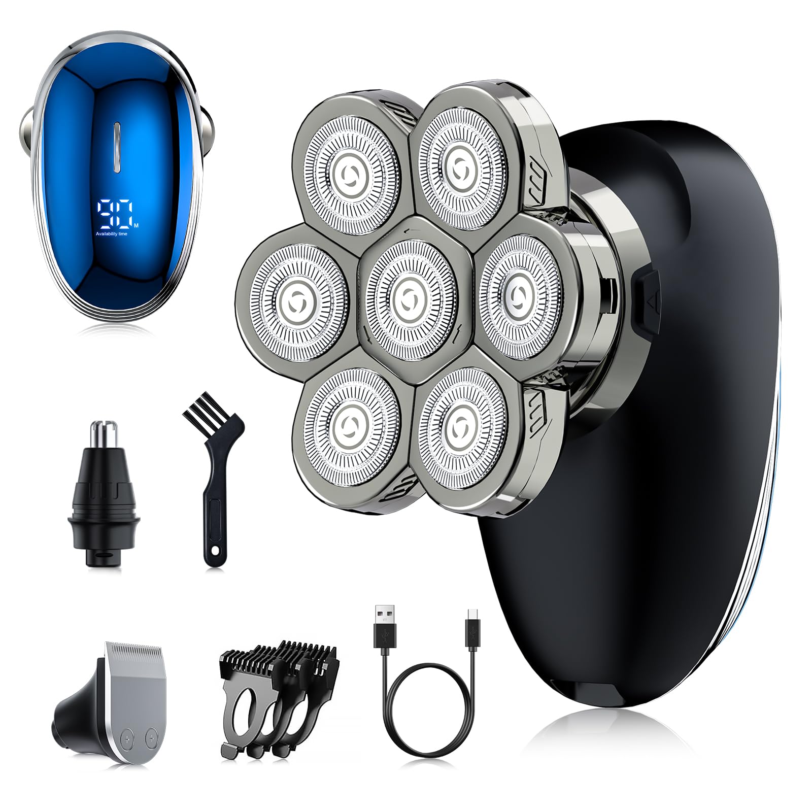 Head Shaver for Bald Men - Electric Razors for Men 7D Waterproof ...