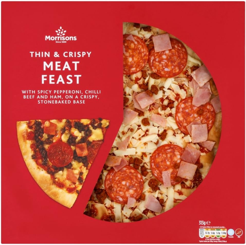 Morrisons Meat Feast Thin and Crispy Pizza, 313g: Amazon.co.uk: Grocery