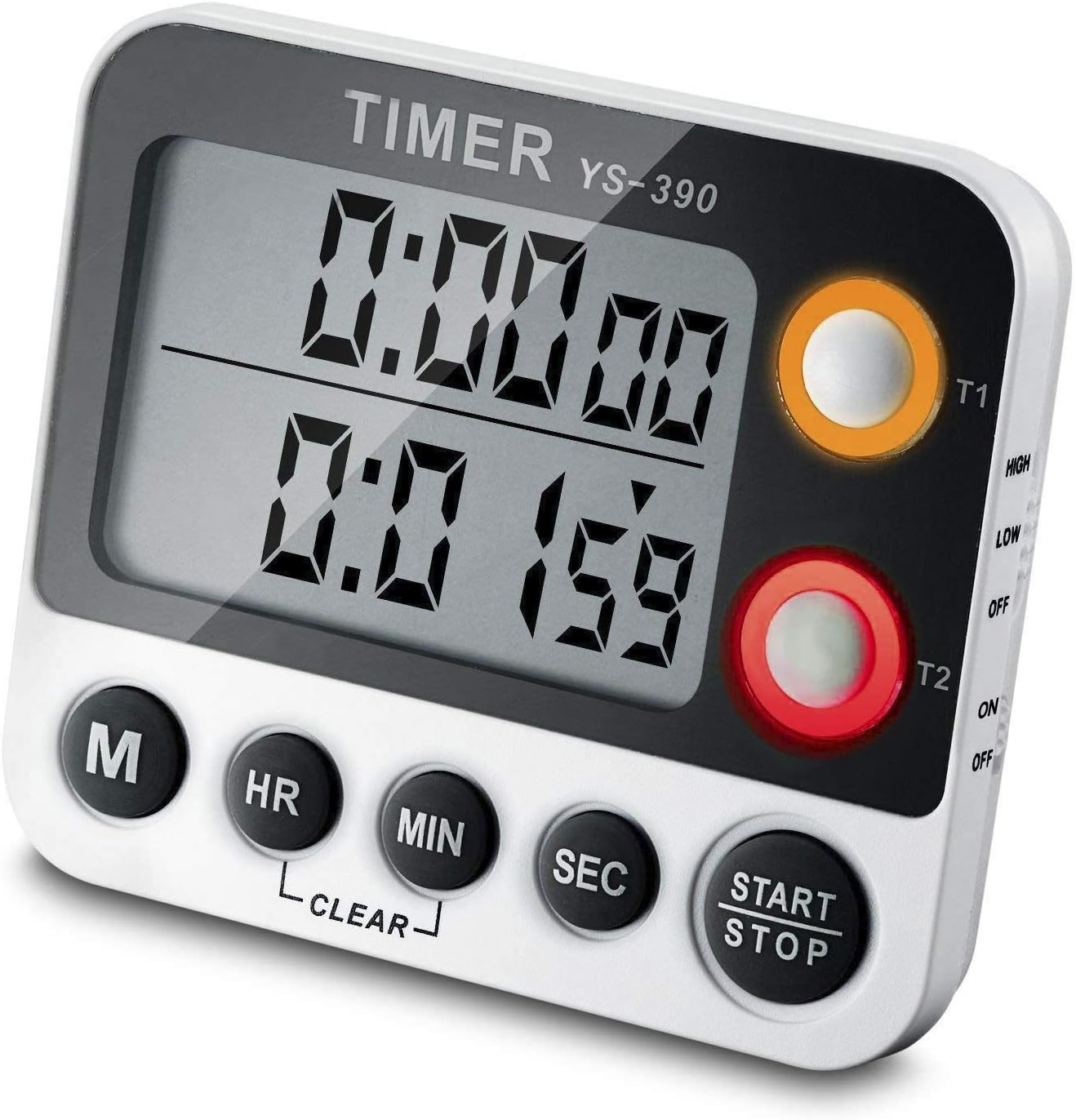 Digital Timer CEEBON 100 Hour Dual Count Down and Count up Timer Kitchen Timer with Magnet ...
