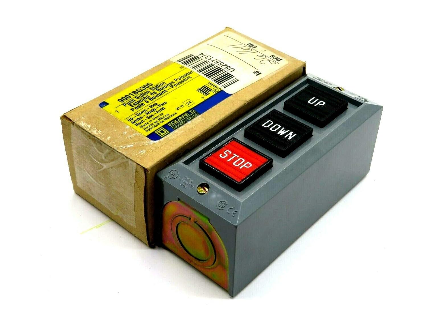 Square D 9001BG305 - Estación de control con botón pulsador, arriba/abajo/parada: Amazon.com.mx