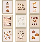 Amazon.com: Whaline Thanksgiving Fall Wall Art Prints Pastel Paper Art ...