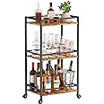 Amazon.com - Lifewit Bar Cart for The Home, 3 Tier Small Rolling Wine Cart, Drink Serving Cart ...