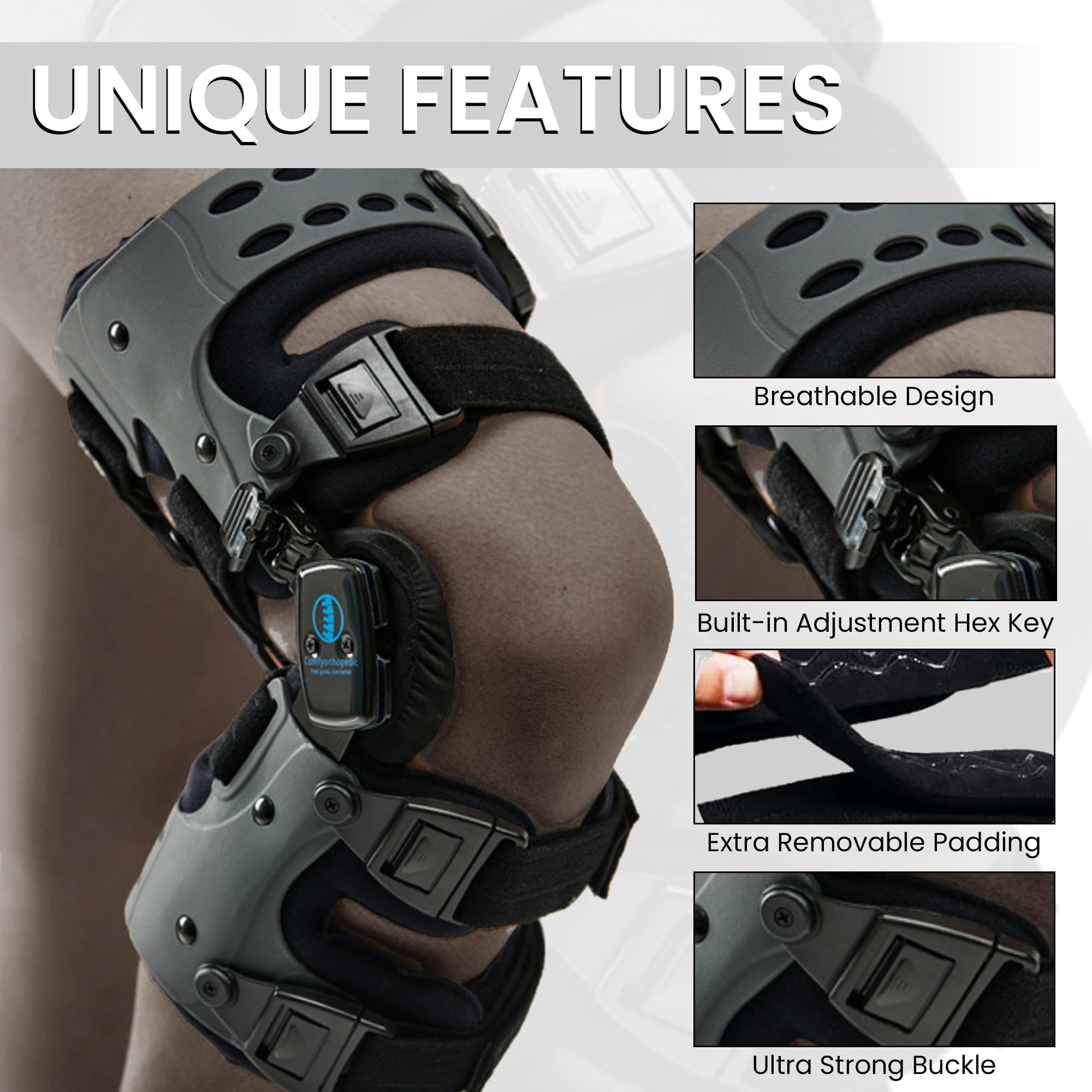 Mua Comfyorthopedic UPGRADED Single Side OA Medial Unloader Knee Brace ...