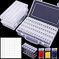 Amazon.com: Quefe 3pcs 64 Grids Diamond Painting Storage Containers 5D Beads Organizer with ...