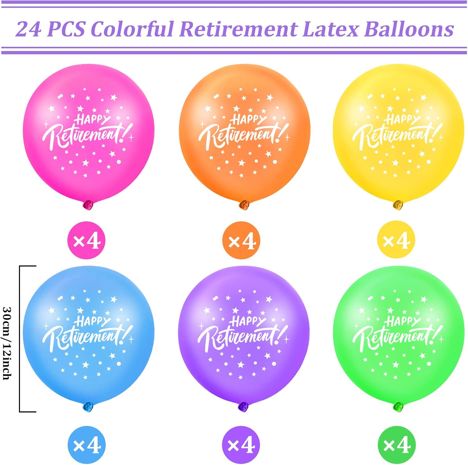 Happy Retirement Decorations Set, Includes 12 Inches Retirement Latex ...