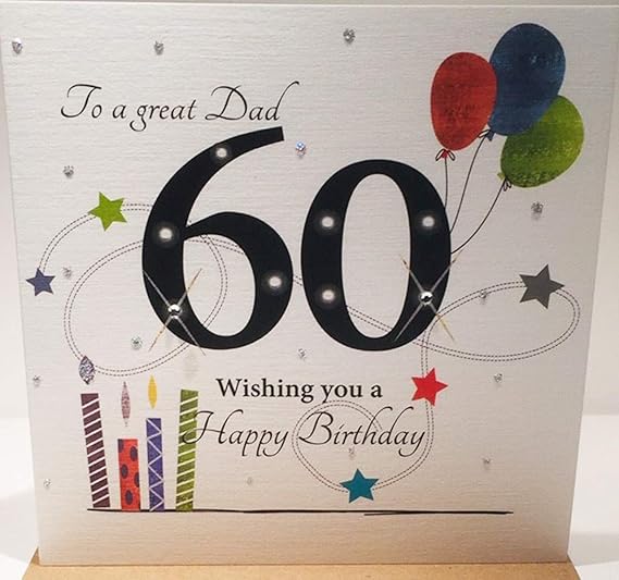 Happy 60th Birthday Card for Dad - 6 x 6 Inches: Amazon.co.uk: Office ...