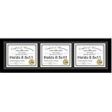 Amazon.com: Triple Diploma Frame Horizontal Certificate Frames Document ...